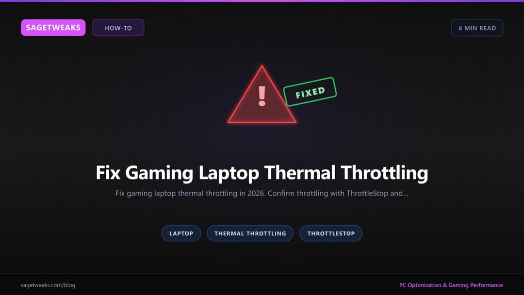 Fix Gaming Laptop Thermal Throttling & FPS Drops (2026)