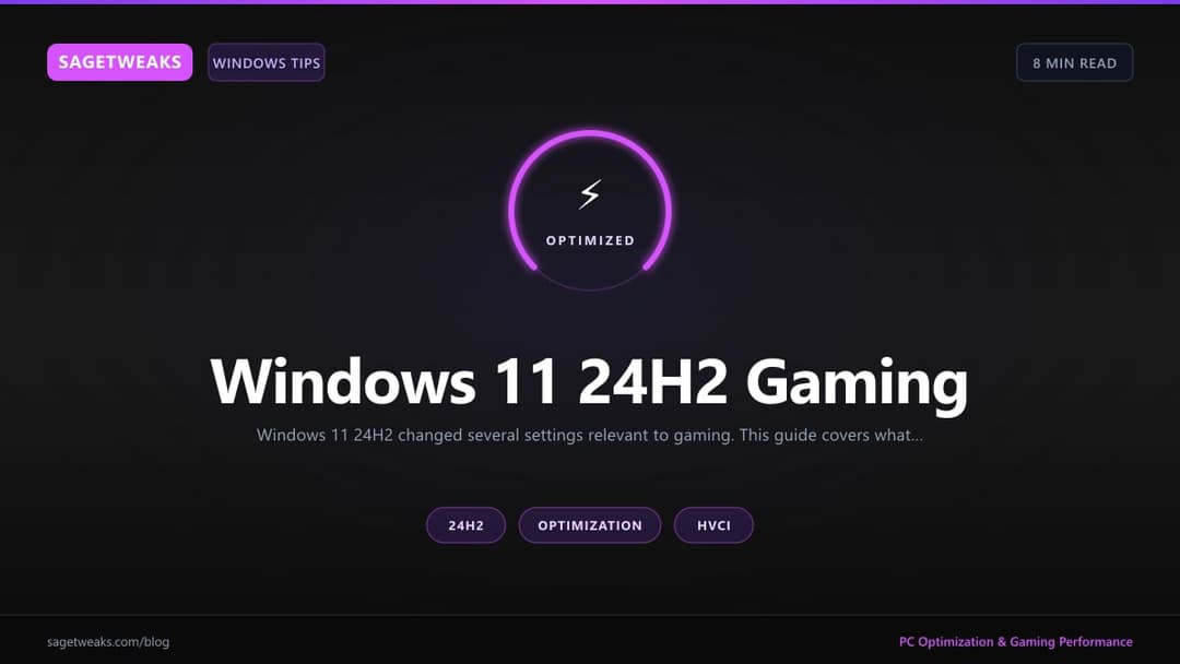 Windows 11 24H2 Gaming Optimization Guide (2026)